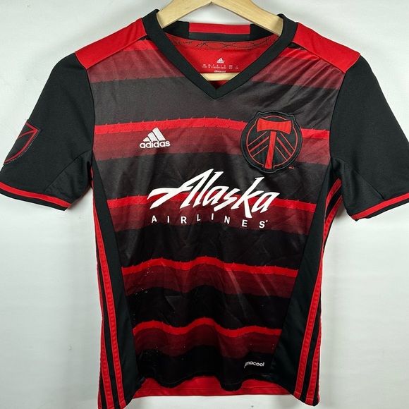 adidas | Shirts & Tops | Adidas Portland Timbers Red And Black Mens ...